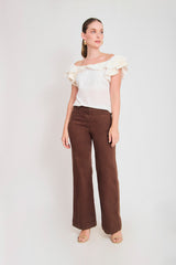 Jean wide leg bolsillos cafe – UNIPUNTO®